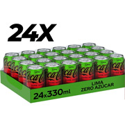 Pack 24 latas 33cl Coca Cola Lima sin azúcar